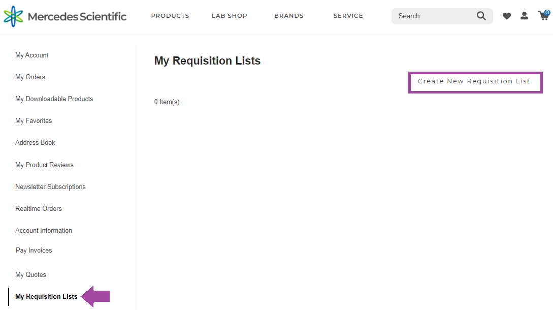 Creating Requisition Lists – Mercedes Scientific