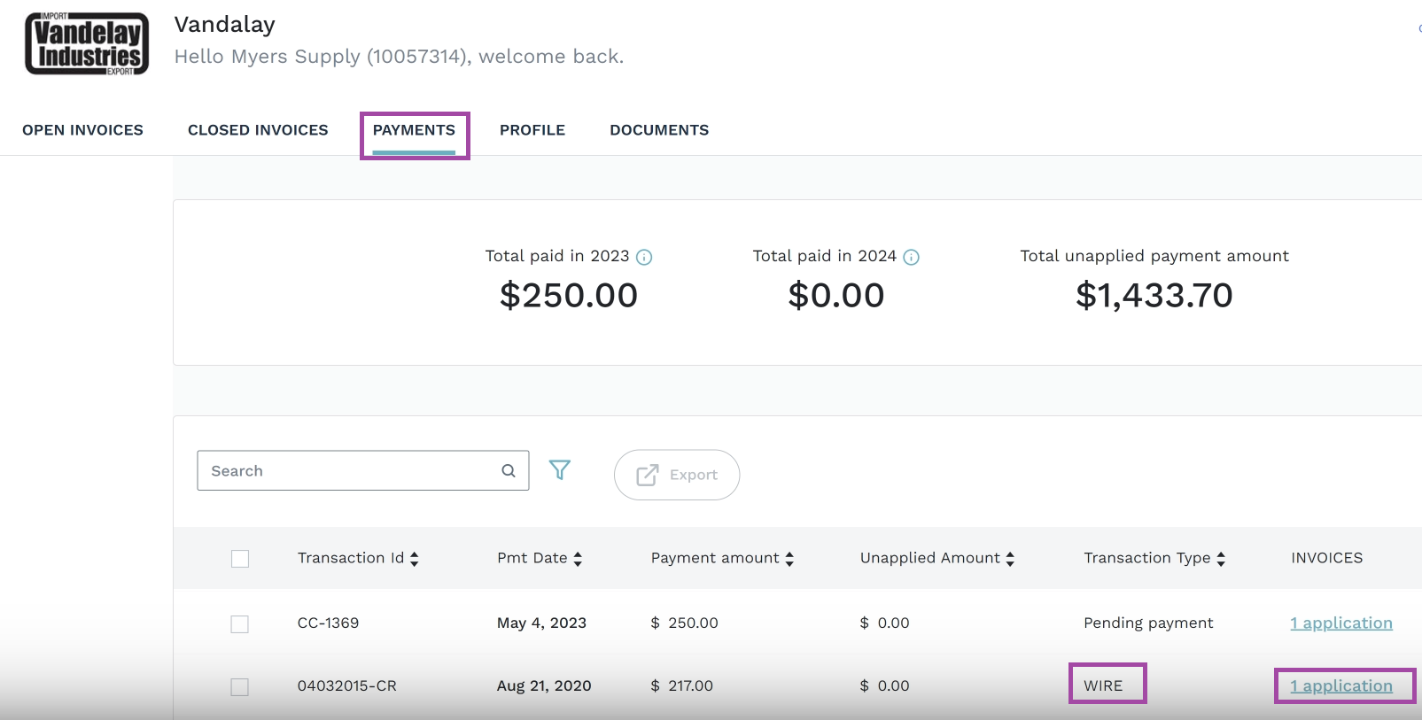 View Pending/Historical Payments – Mercedes Scientific
